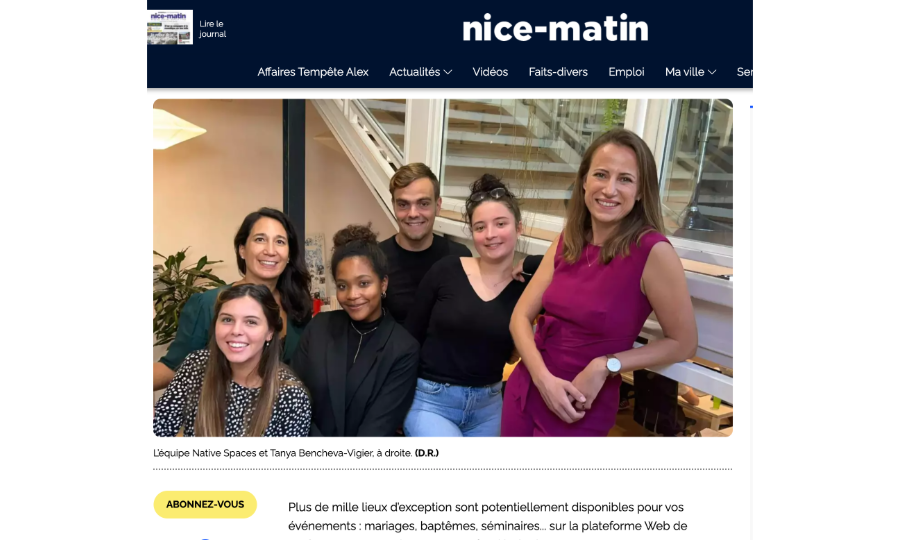 Article | A Nice, Native Spaces lève 2 millions d'euros pour booster sa plateforme de locations ...